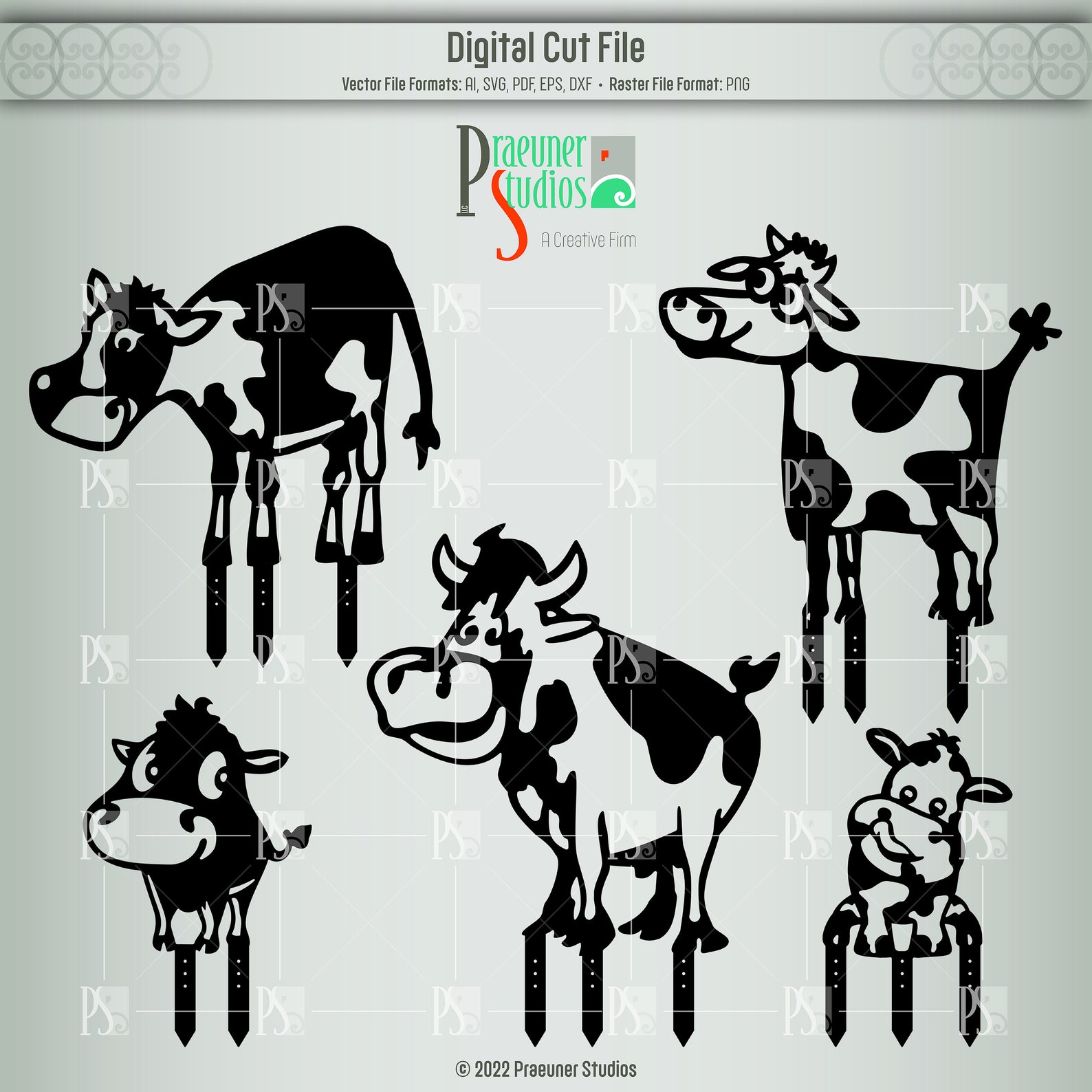 Cow CNC Cut DXF File Funny Cows and Bull Laser Dwg Files - Etsy