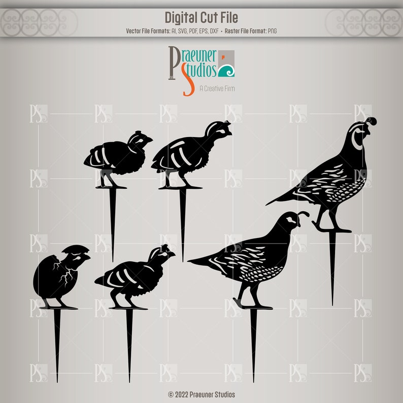 Quail Family, Bobwhite CNC Cut File, Laser, Glowforge, Cricut, Plasma ...