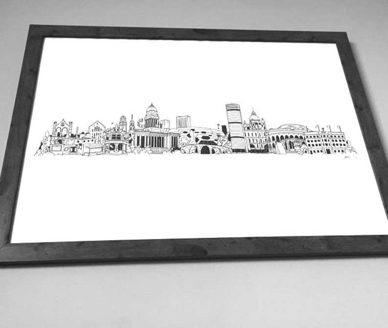 Leeds City Skyline - Hand-drawn Illustration A3 Art Print *free UK ...