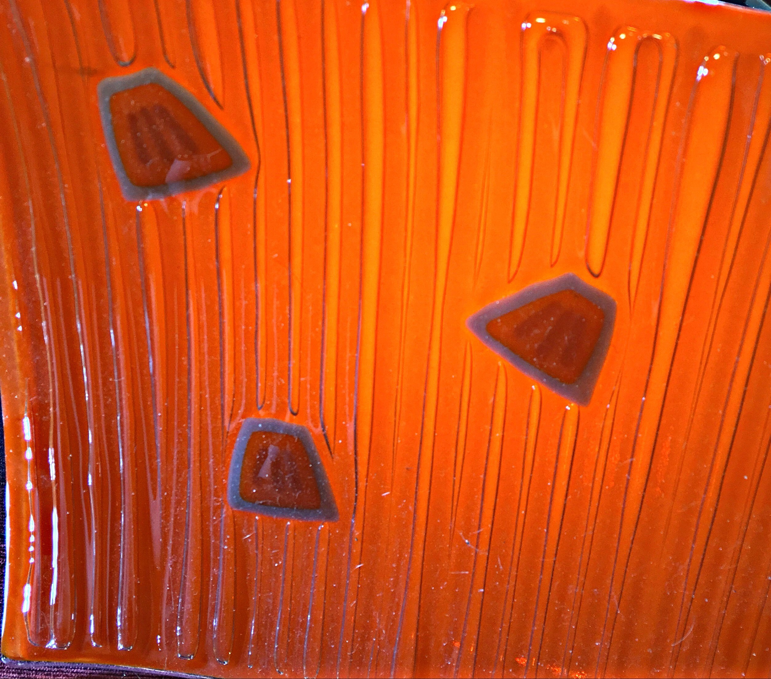Square Fused Glass Plate. Orange Fused Glass. 7 1/4 - Etsy