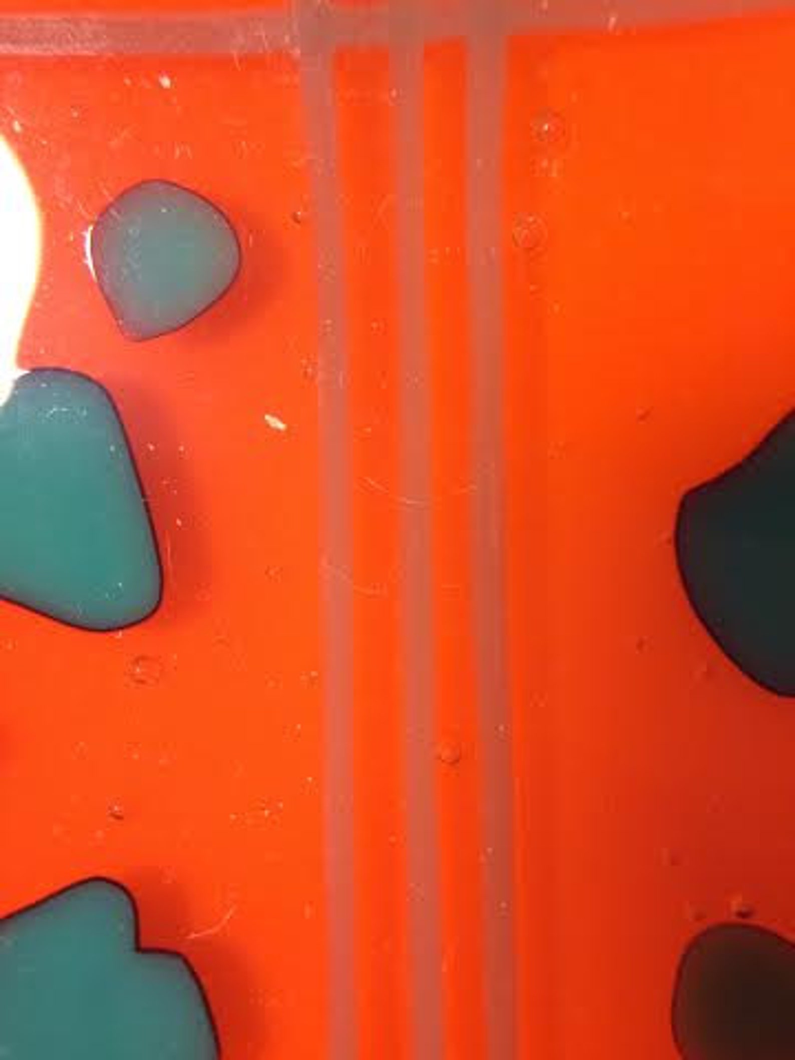 Square Fused Glass Plate. Rich Opaque Orange & Teal Fused Glass. 9 ...