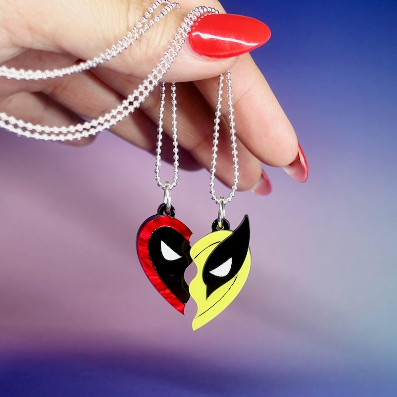 Deadpool and Wolverine Heart Necklace - Etsy