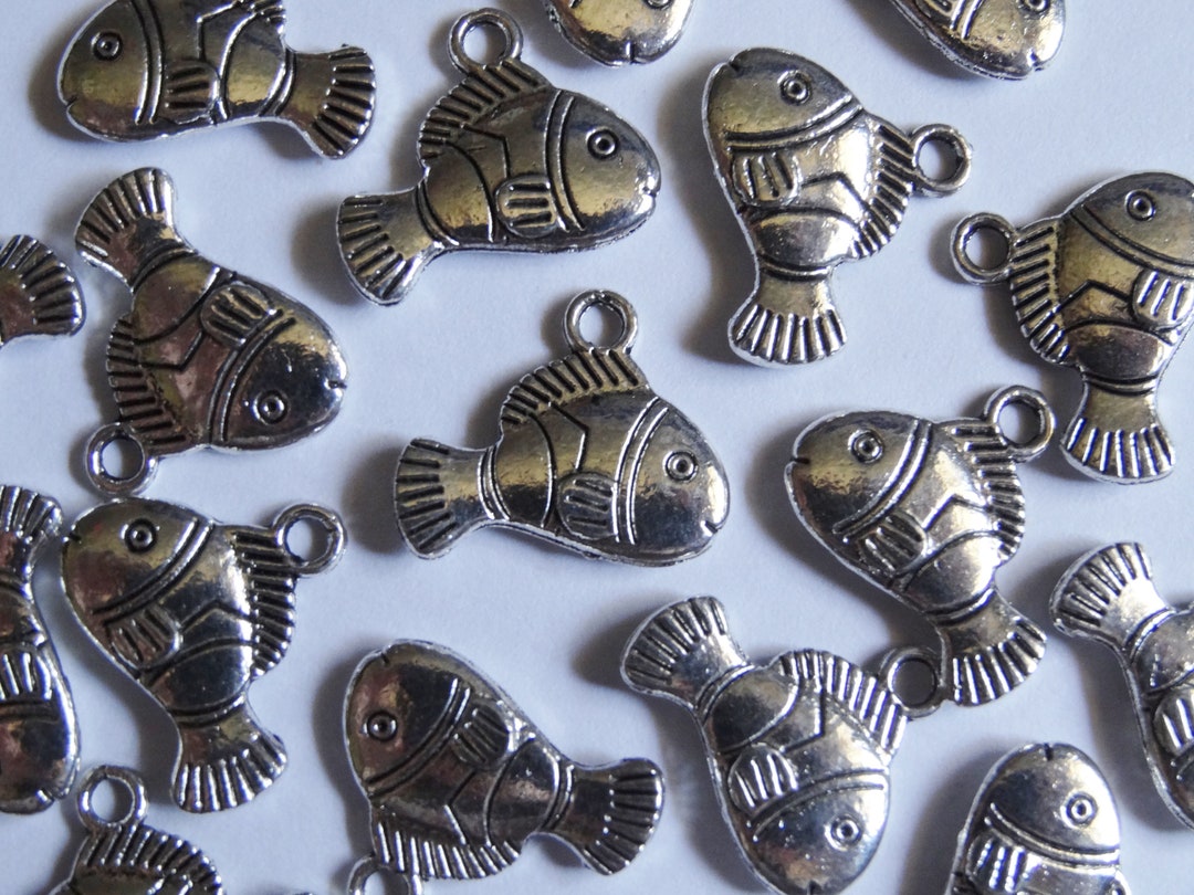 10 Silver Clownfish Metal Jewellery Charms 14x17mm - Etsy