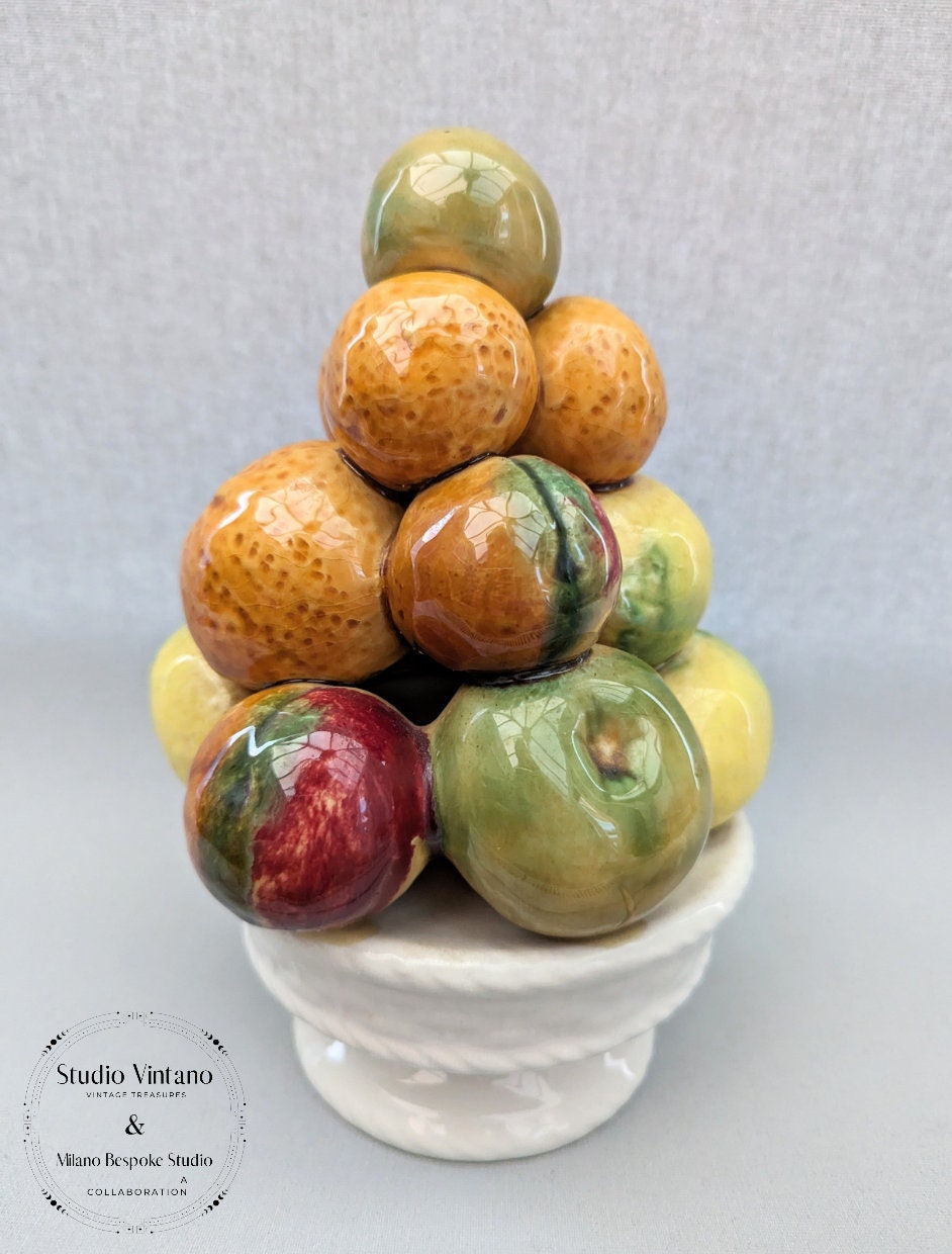 Vintage Majolica Topiary Fruit Stack. Porcelain Fruit - Etsy