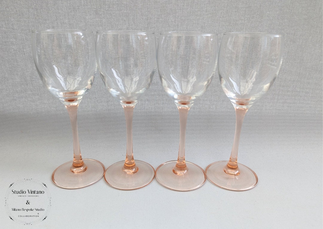 Vintage Wine Glasses Barbie Pink Luminarc Pink Stem Wine - Etsy