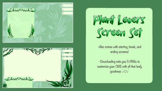 Plant Lovers Stream Overlay Set for Twitch OBS - Etsy