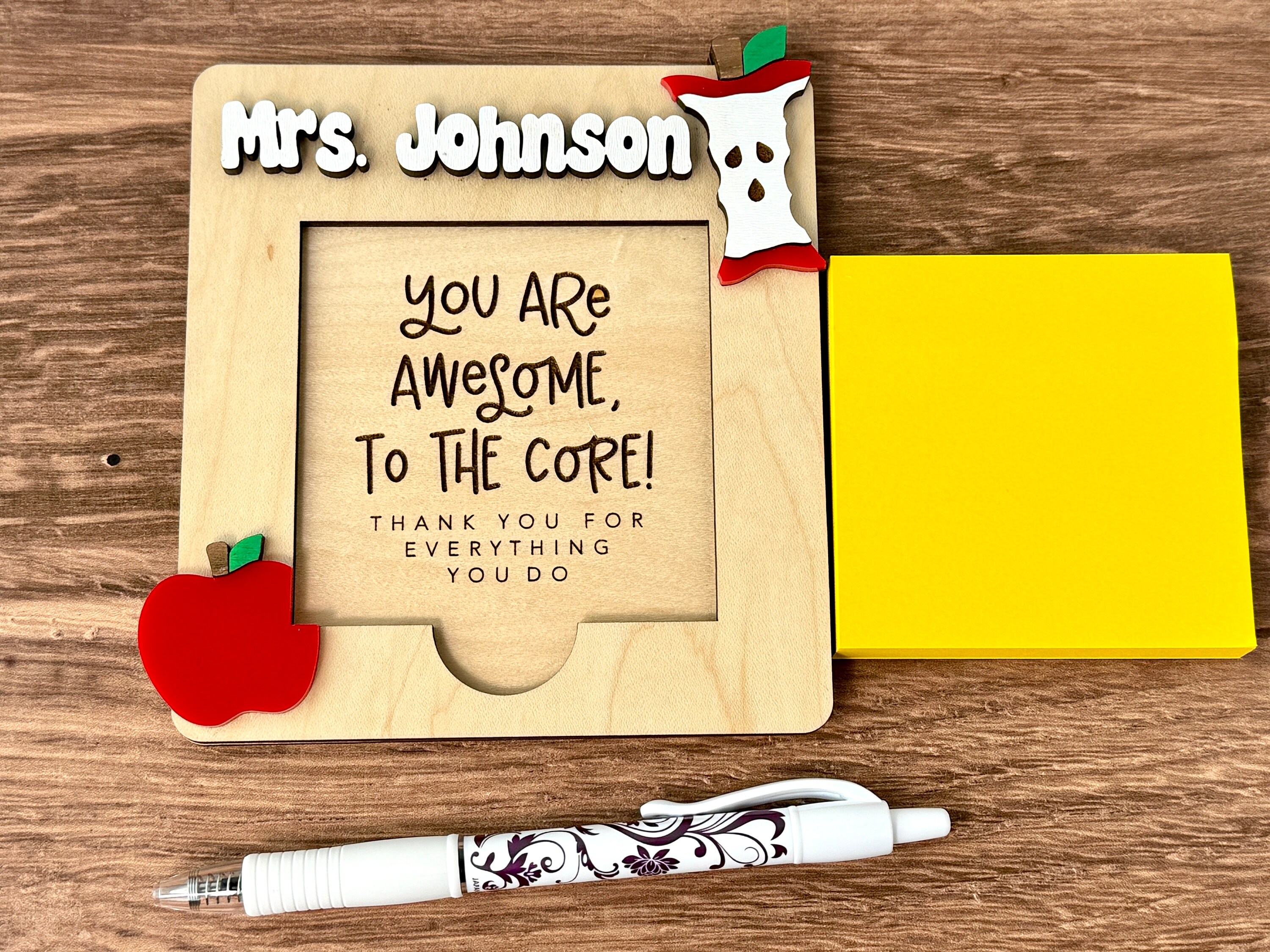 Teacher Appreciation Sticky Note Holder, Gift for Educator, Gift for ...
