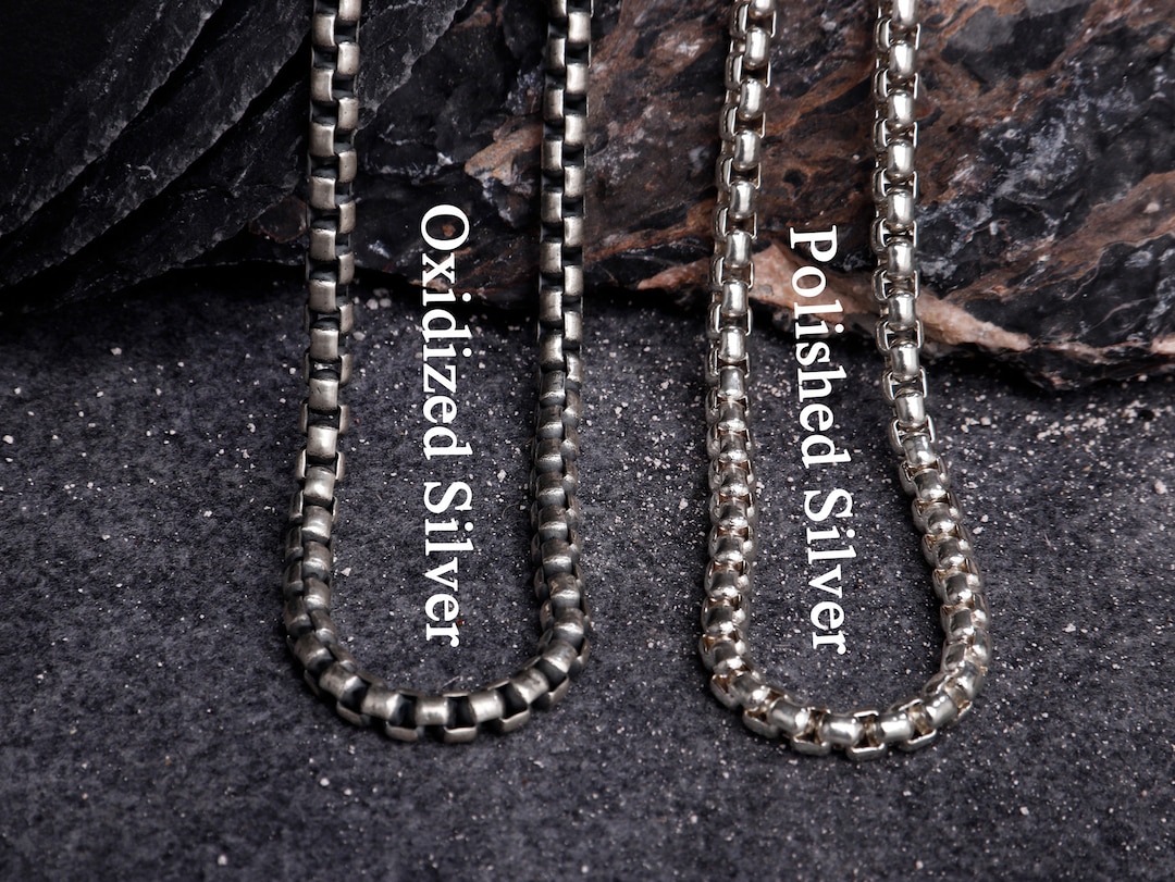 925 Silver Round Box Chain, Sterling Silver Chain, Box Chain Necklace ...
