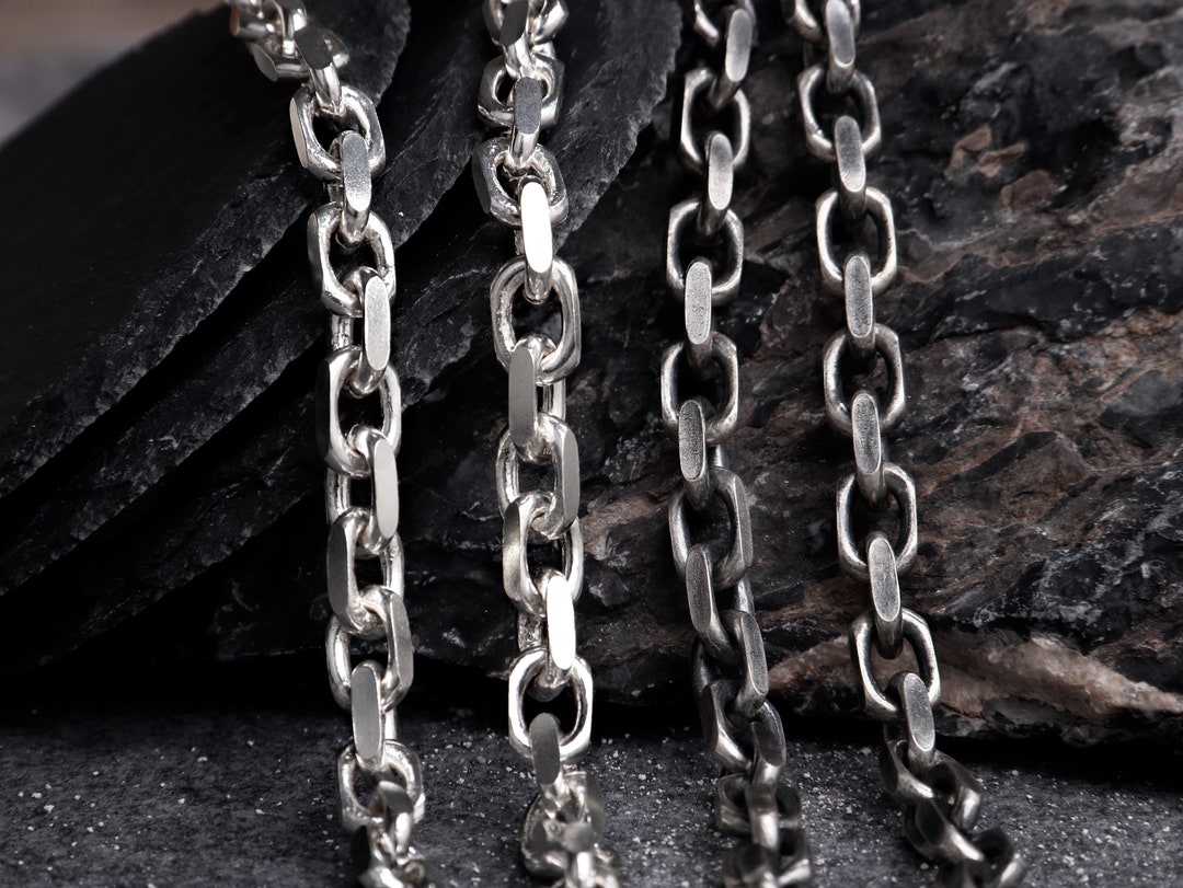 Heavy Oxidized Chain, 925 Sterling Silver Chain Necklace, Cable Link ...
