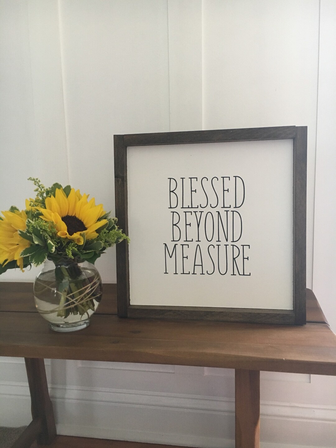 WOOD SIGN blessed Beyond Measure - Etsy Sweden