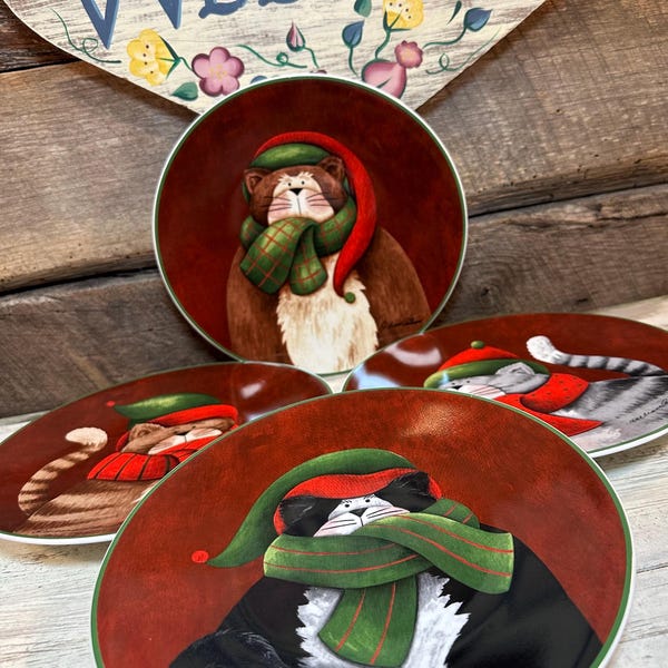 Cat Dinner Plates Set - Etsy