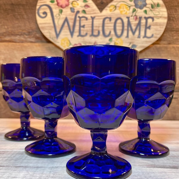 Blue Water Goblet - Etsy