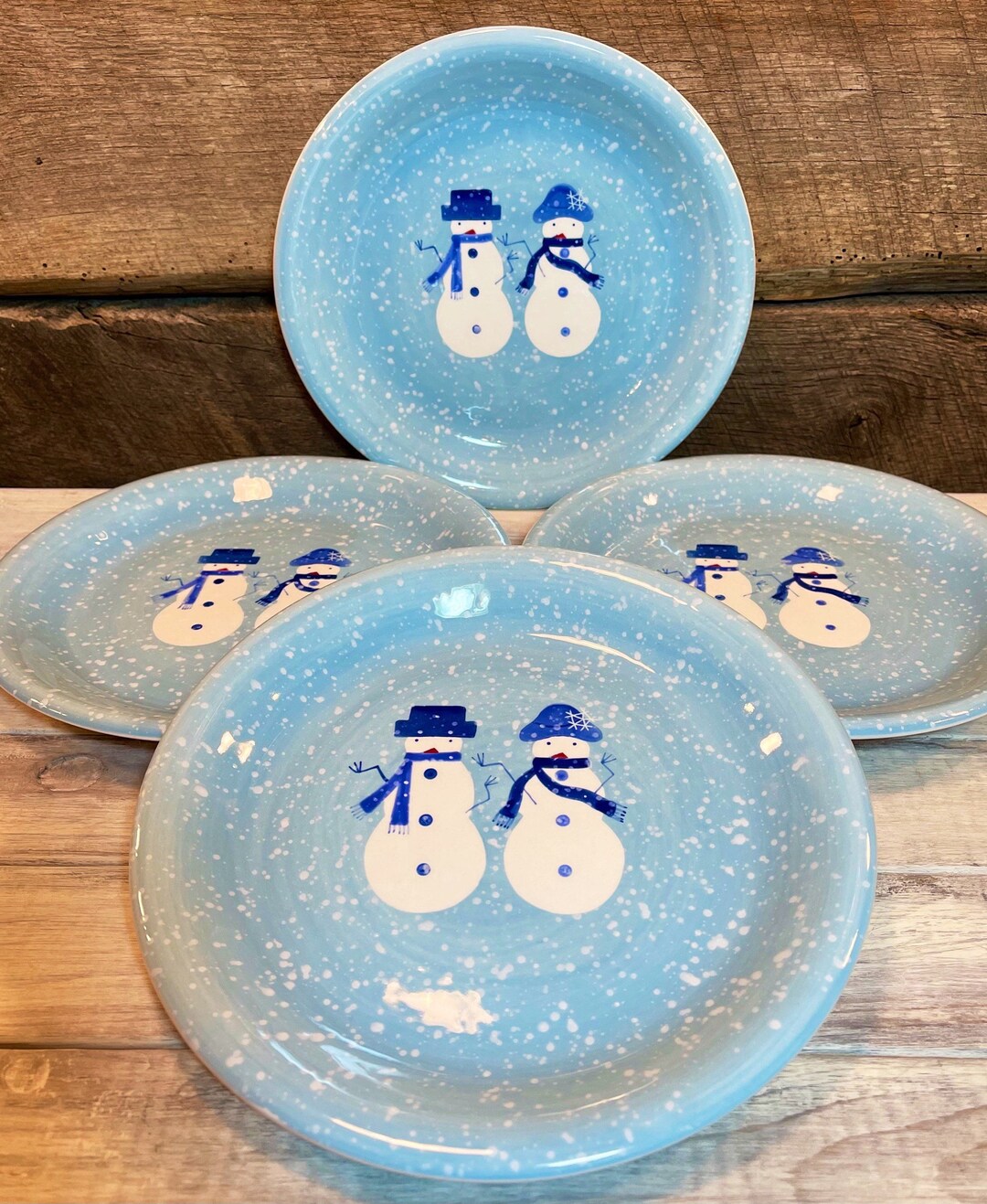 Set of 4 (four) Winter Frost DINNER Plates by HOME, Christmas Dishes ...