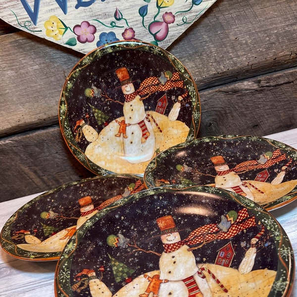 Snowman Christmas Dishes Susan Winget - Etsy