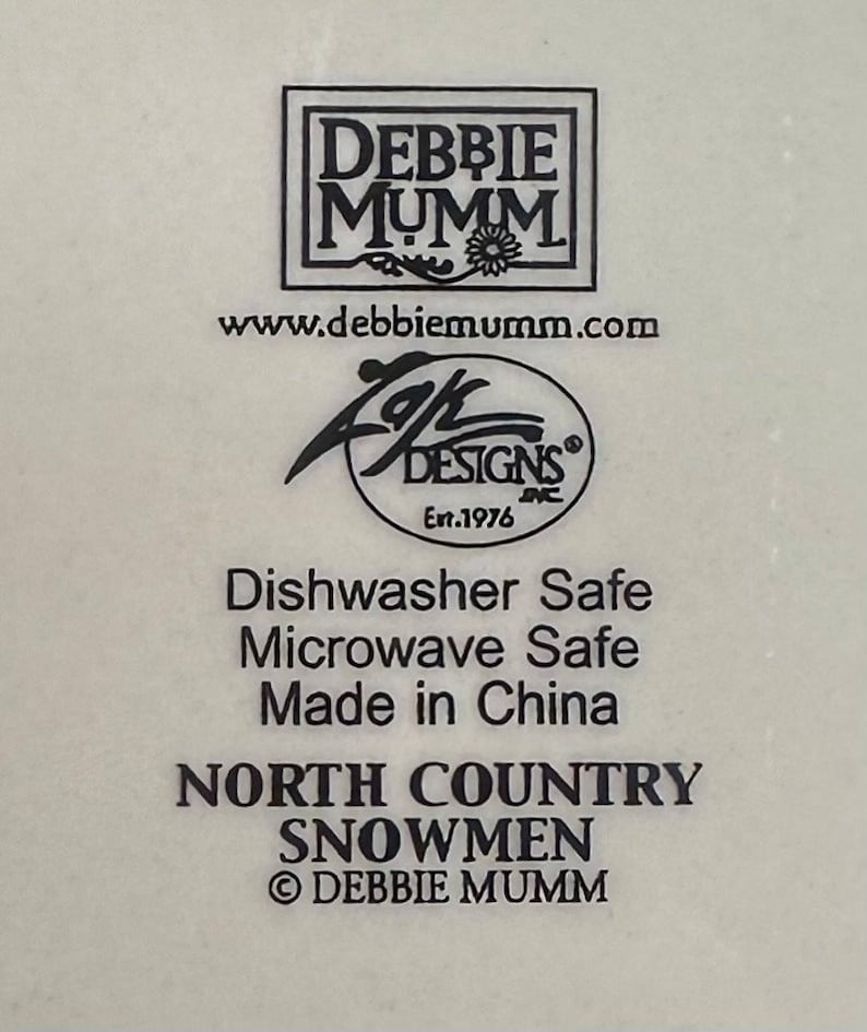 FABULOUS Set of 4 (FOUR) Debbie Mumm North Country Snowmen SALAD Plates ...