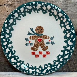 Set of 4- SALAD PLATES- Folk Craft Gingerbread Pattern by TIENSHAN ...