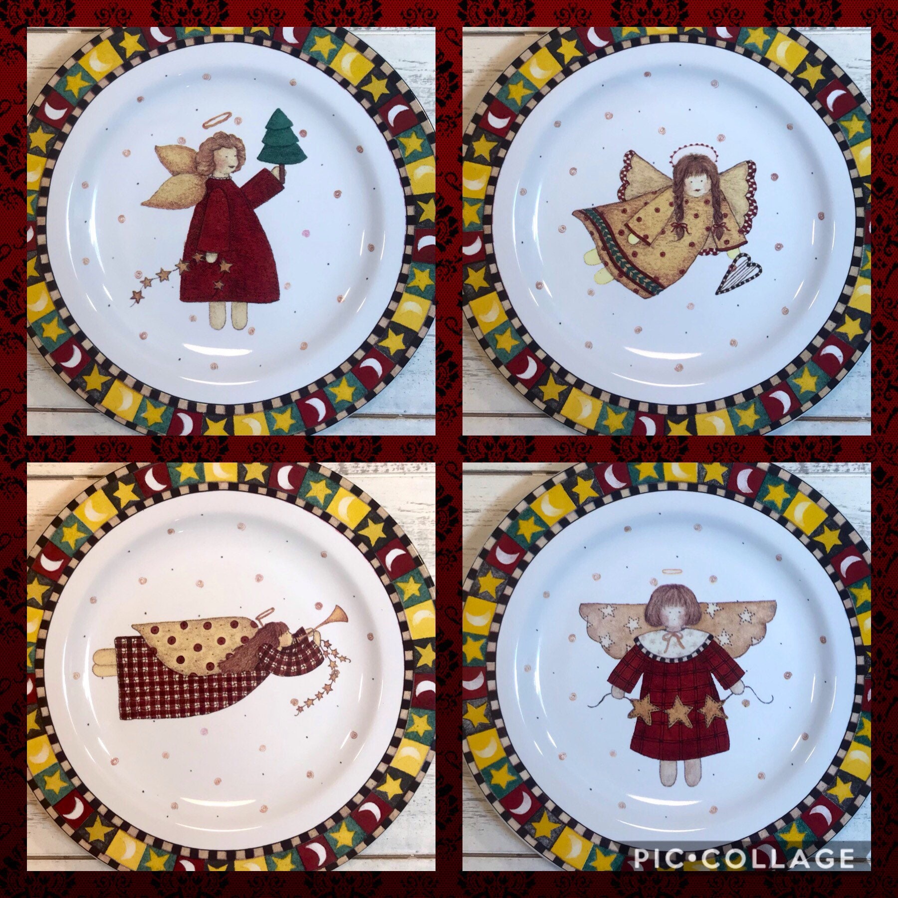 4 Angel Plates - Etsy