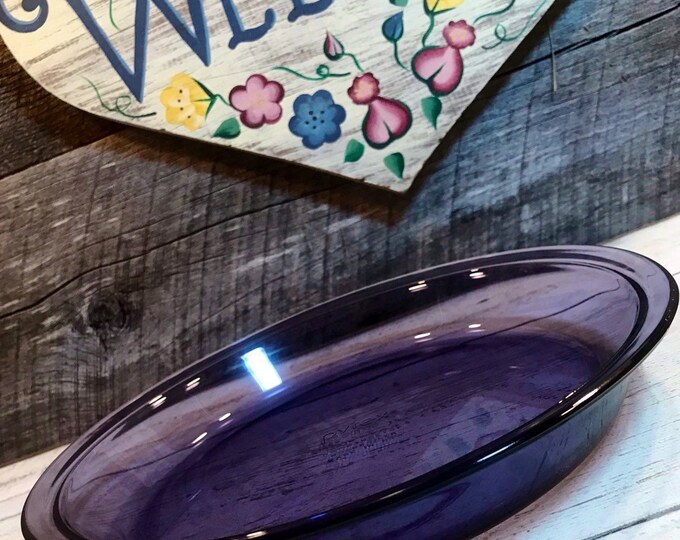 1980s Vintage PURPLE Pyrex Originals Round Pie Plate, Glass Cookware ...