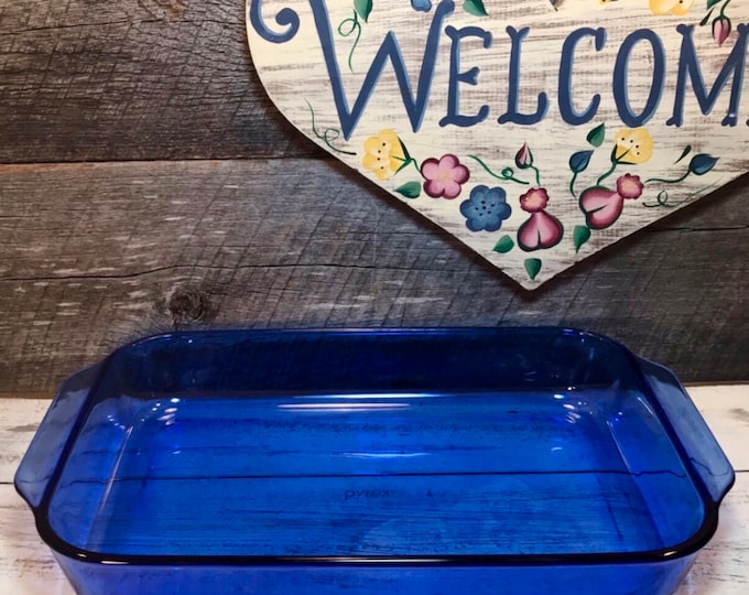 Vintage Cobalt BLUE Pyrex Glass Originals 9x13 Baking Dish, Glass ...