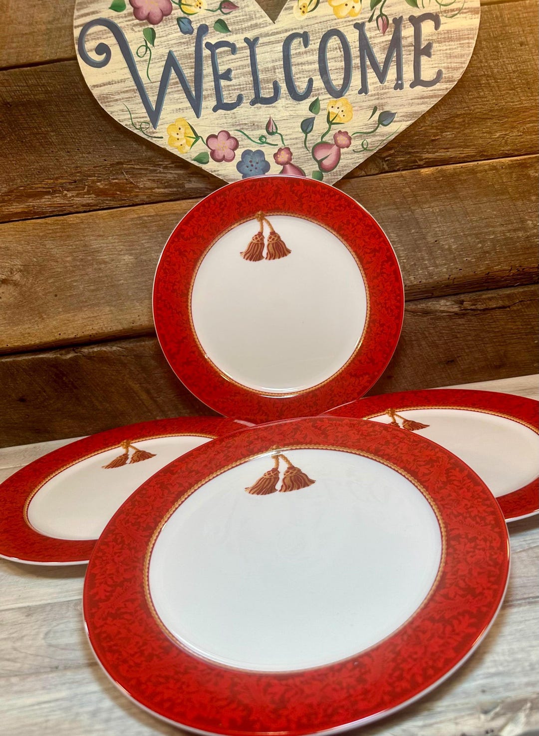 Sakura for Hallmark - Red Holiday Abundance Pattern Set of 4 (four ...