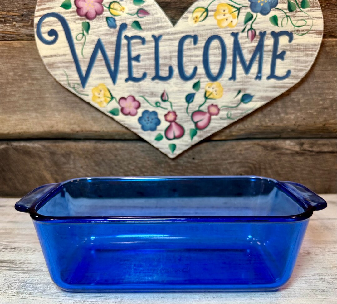 Vintage Cobalt BLUE Pyrex Glass Originals Loaf Pan, Bread, Meatloaf ...