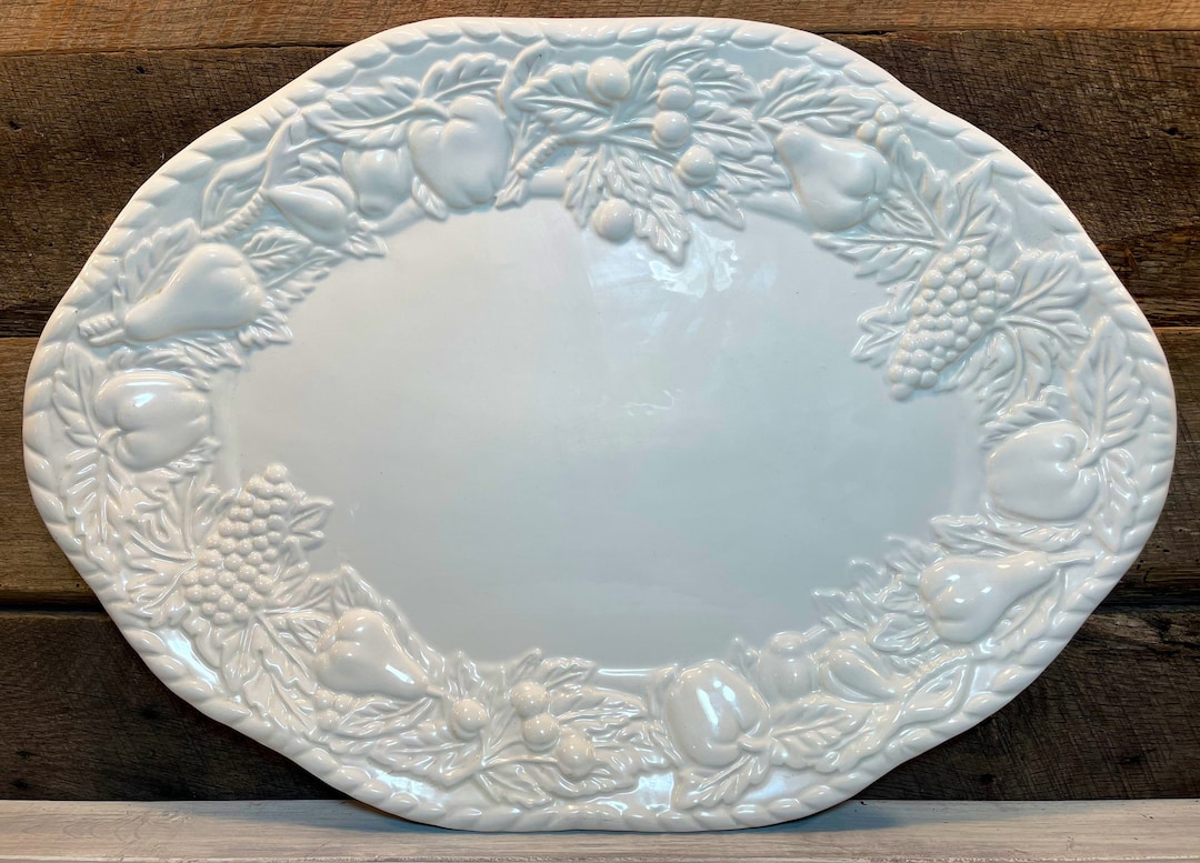 BEAUTIFUL Tabletops Unlimited NATURE Pattern Large 21” Oval TURKEY ...