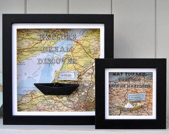 Boat Map Framed - Etsy