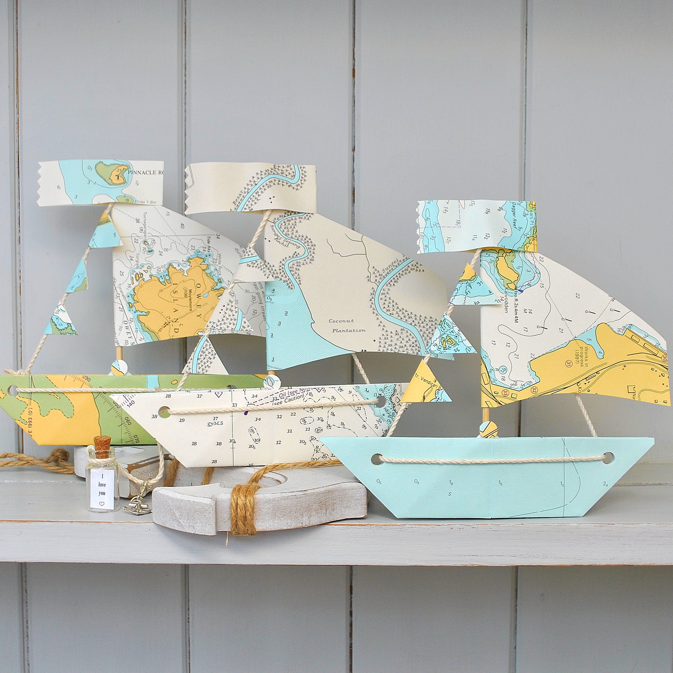 Personalised Nautical Chart Sail Boat Card - Etsy