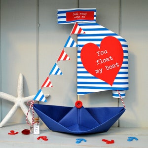 Personalised Heart Sail Boat Valentine's Day Card - Etsy