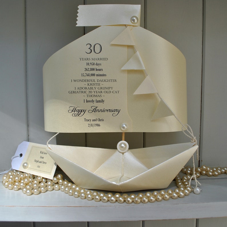 Personalised 30th Pearl Wedding Anniversary Card - Etsy