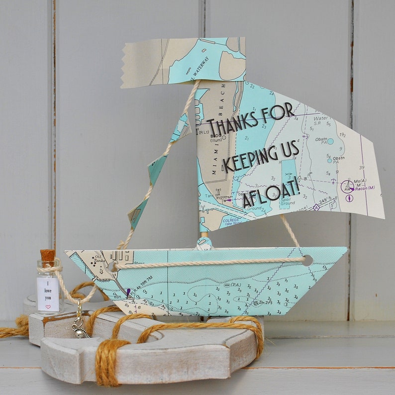 Thank You for Keeping Me Afloat Nautical Card | Etsy