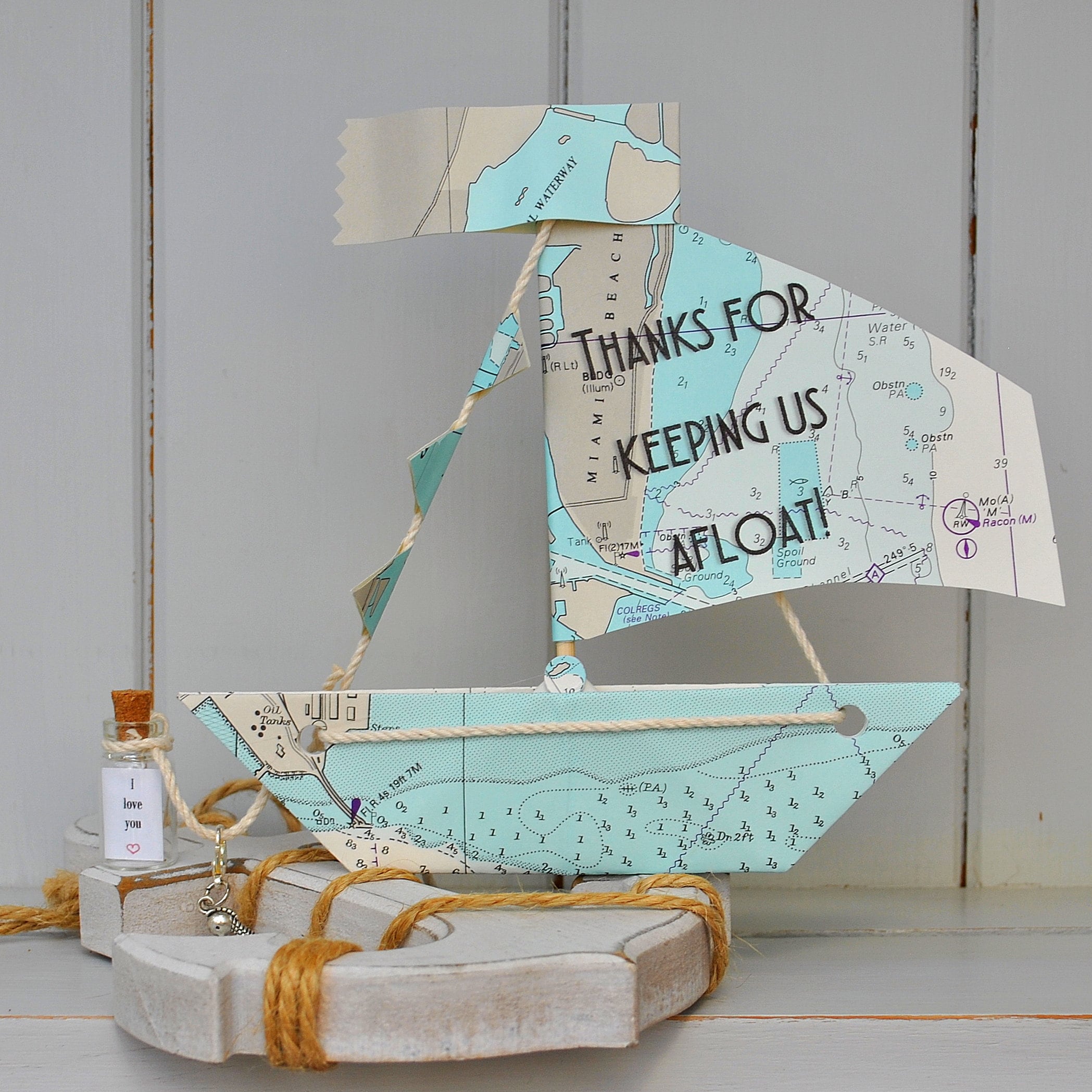 Thank You for Keeping Me Afloat Nautical Card | Etsy