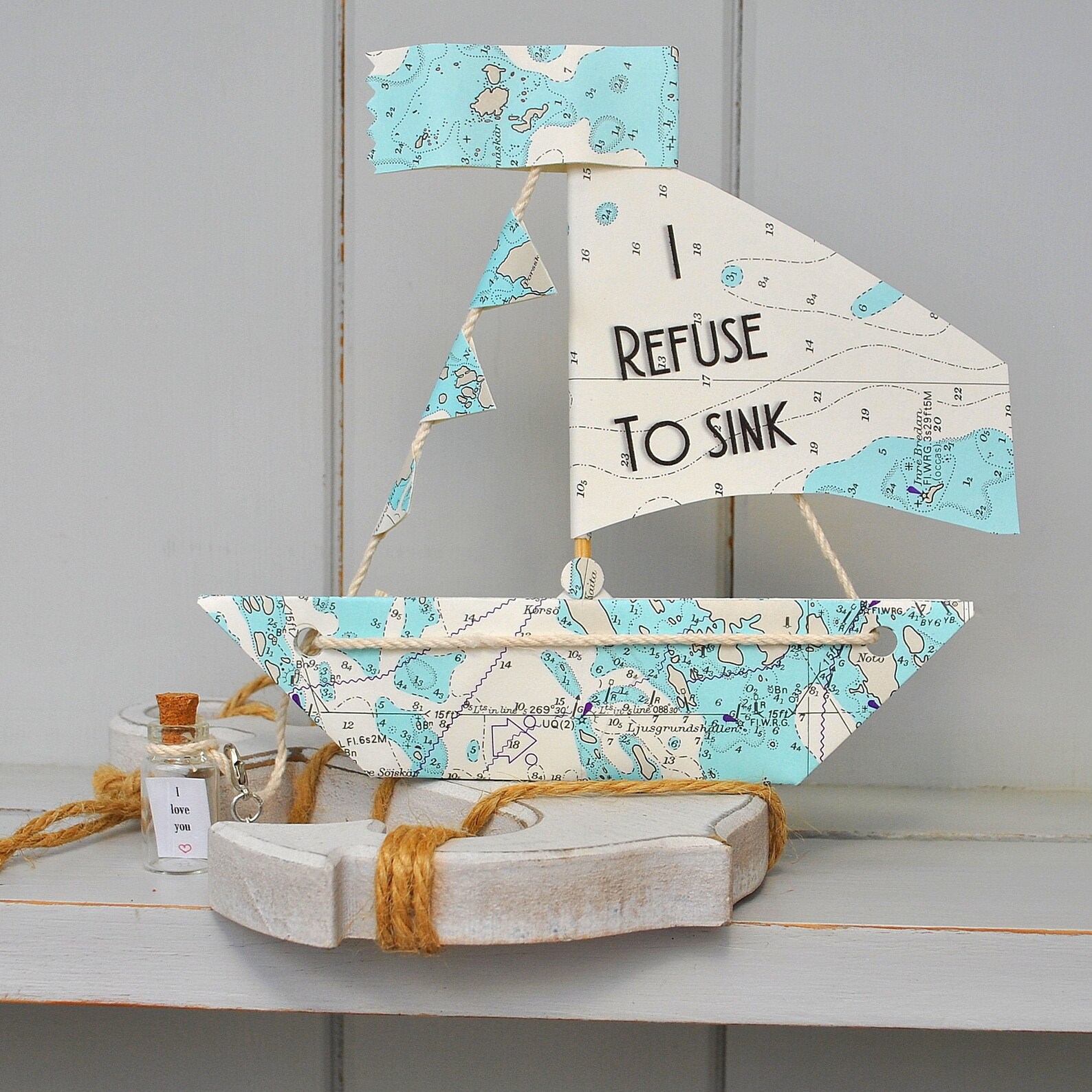 Thank You for Keeping Me Afloat Nautical Card | Etsy