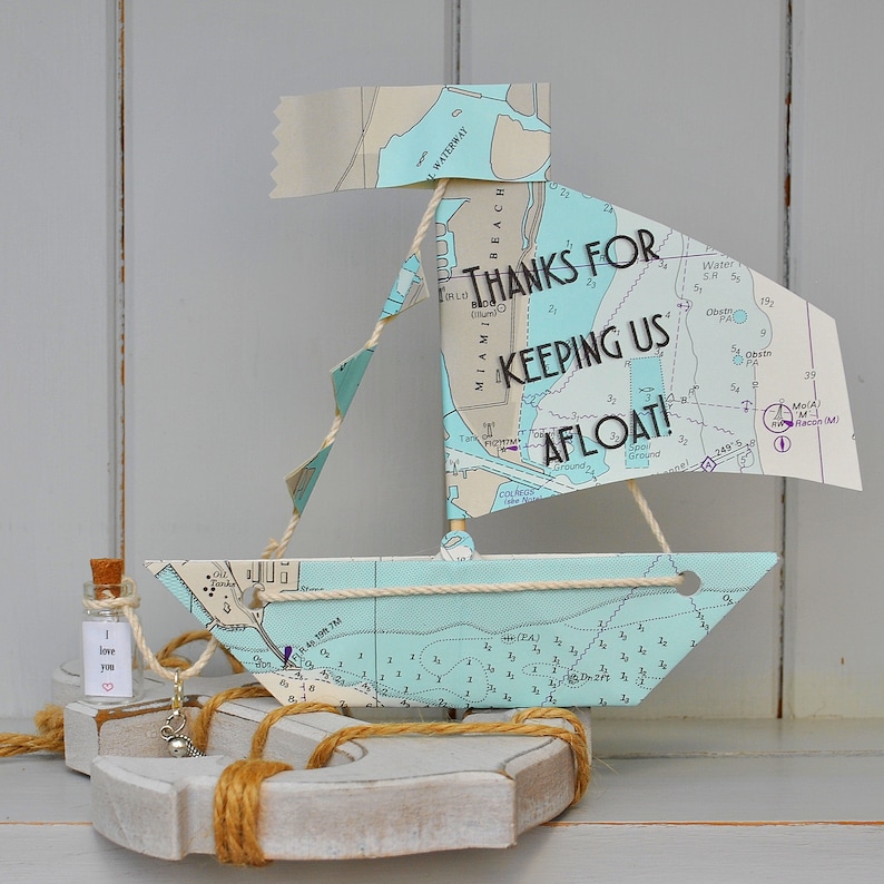 Thank You for Keeping Me Afloat Nautical Card | Etsy