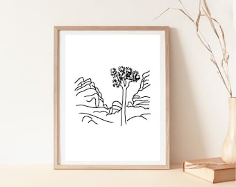 Joshua Tree Line Art - Etsy