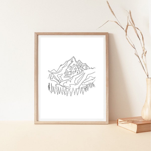 Tetons Line Art - Etsy