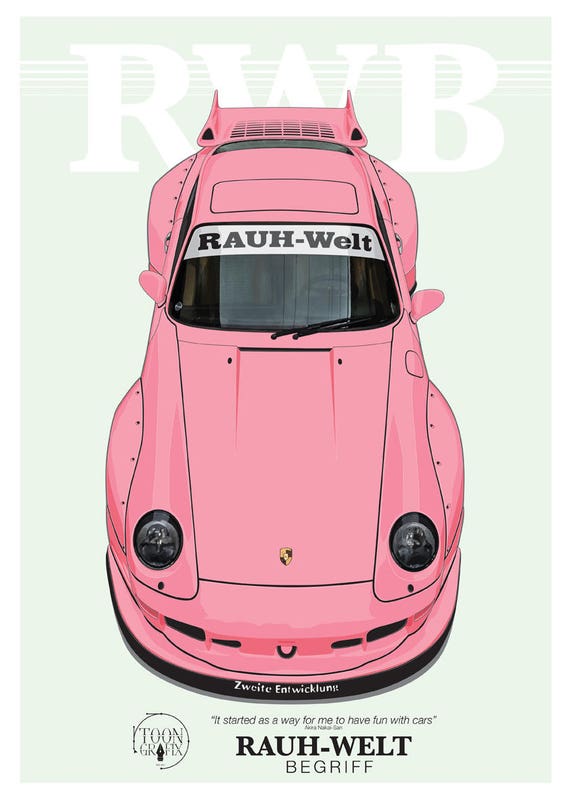 RWB Porsche 911 High Quality Illustration Print Poster | Etsy