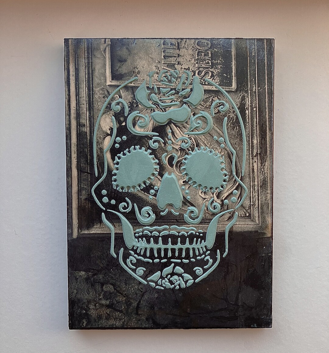 Sugar Skull Mixed Media Art - OOAK and Hand Made - Etsy