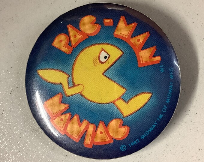 Hallmark Vintage 1982 BUTTON “PAC-MAN Maniac” Midway Trademark Rare - Etsy