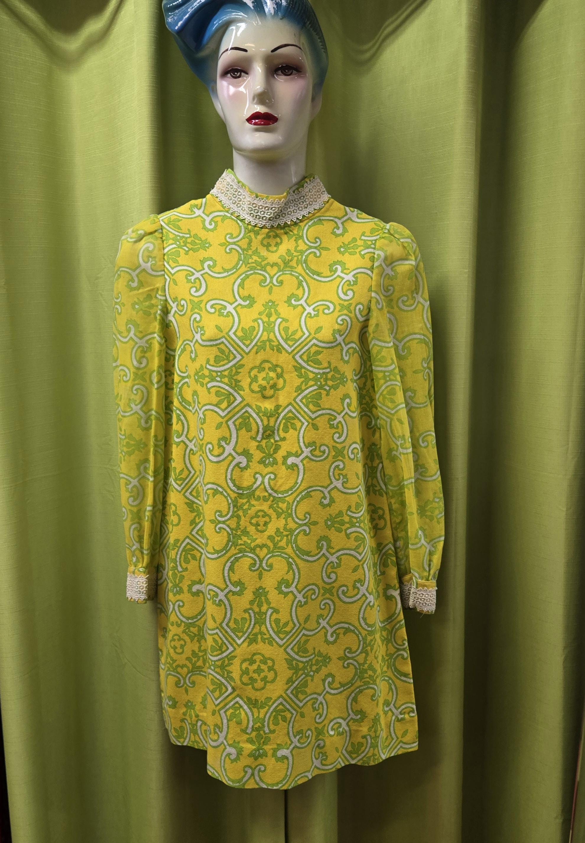 Psychedelic 1970S NEON Micro MINI Mod DRESS in a Size Extra Small - Etsy