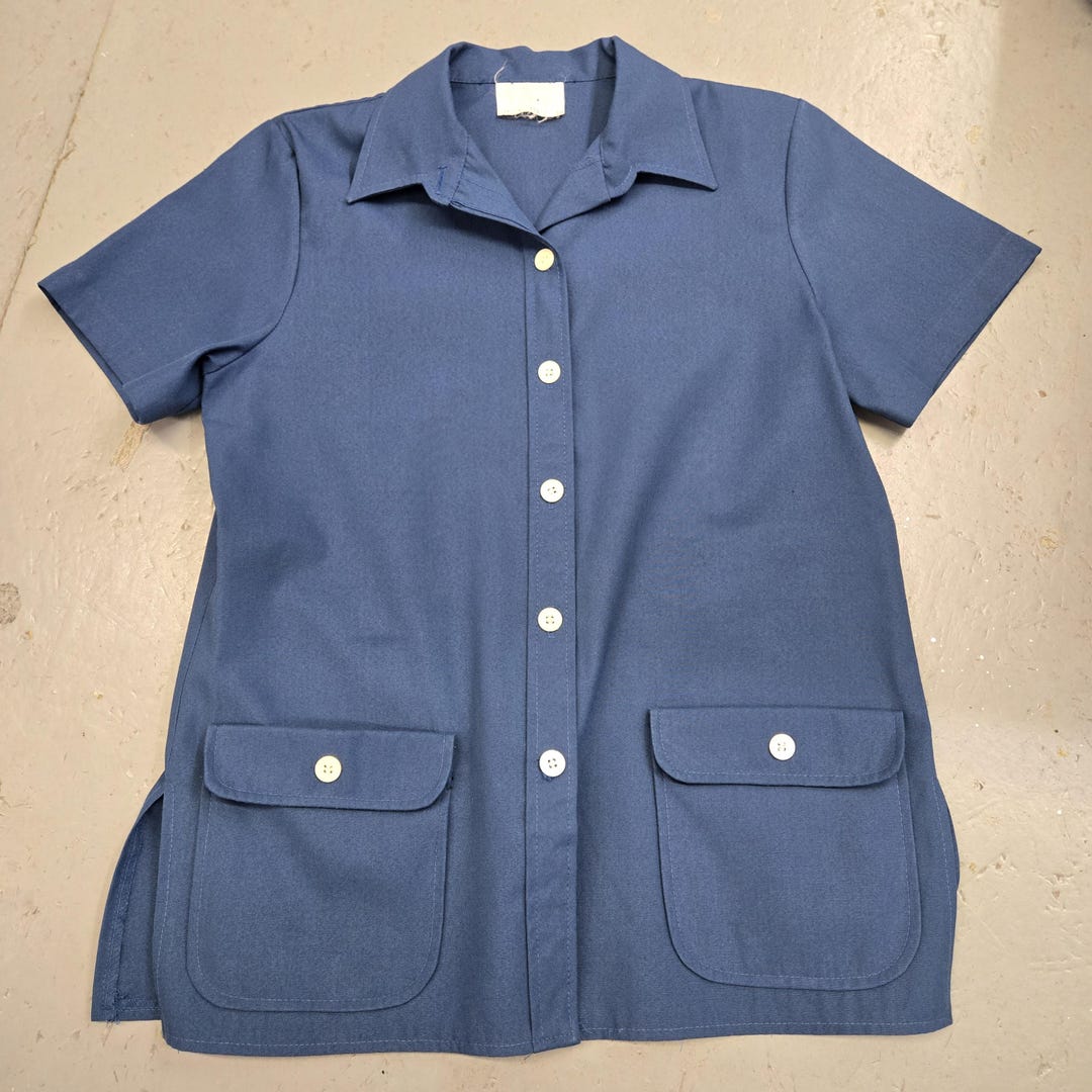 Fun Blue VINTAGE 1970s UNIFORM / SMOCK Size Medium - Etsy