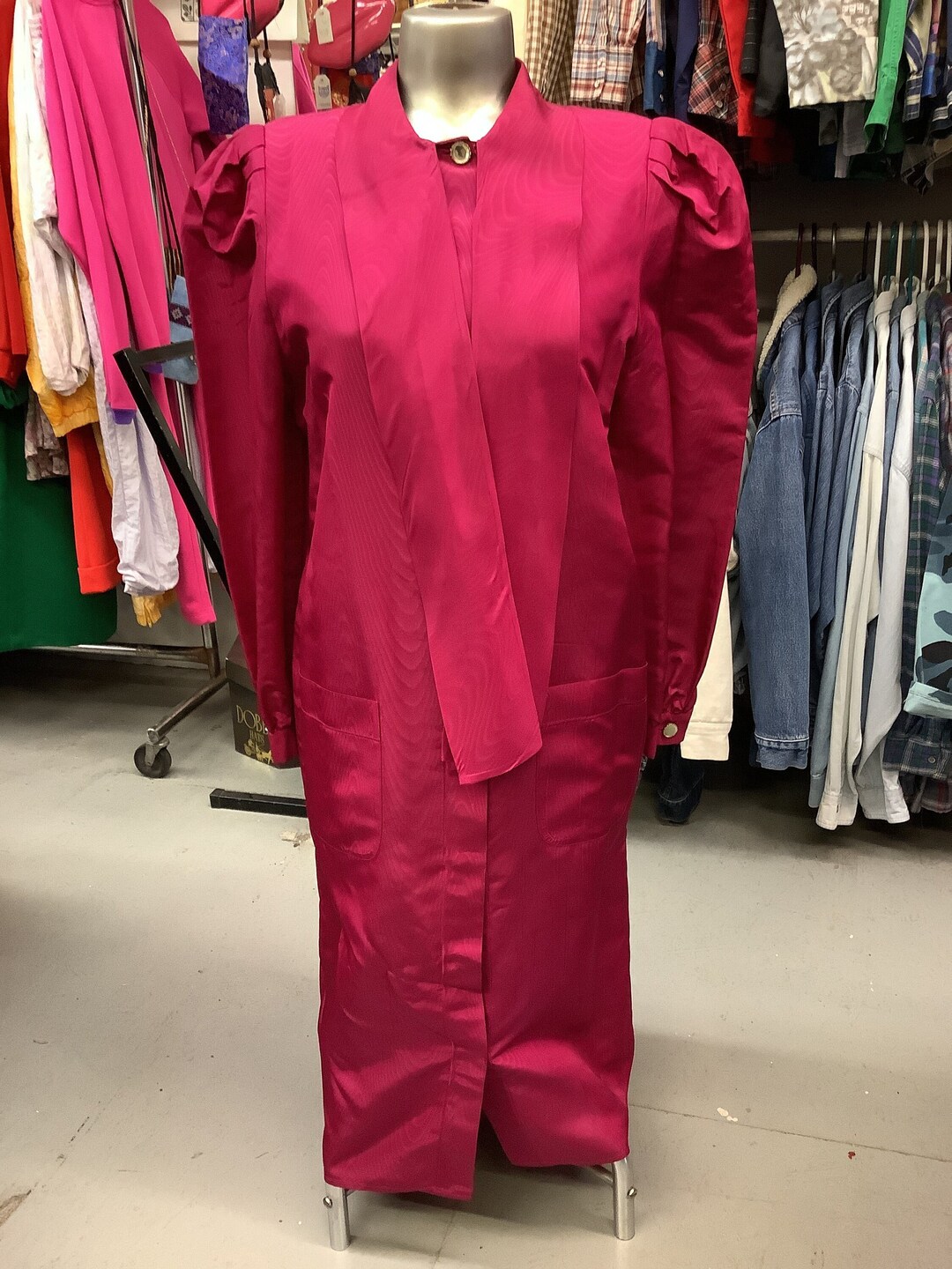 HALSTON III 1980s Magenta VINTAGE Taffeta Dress Size Medium - Etsy