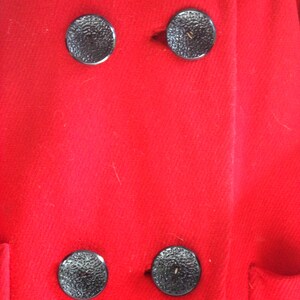 MCM Big Button Solid Red WOOL Coat With Black Lining + POCKETS Size M/L ...