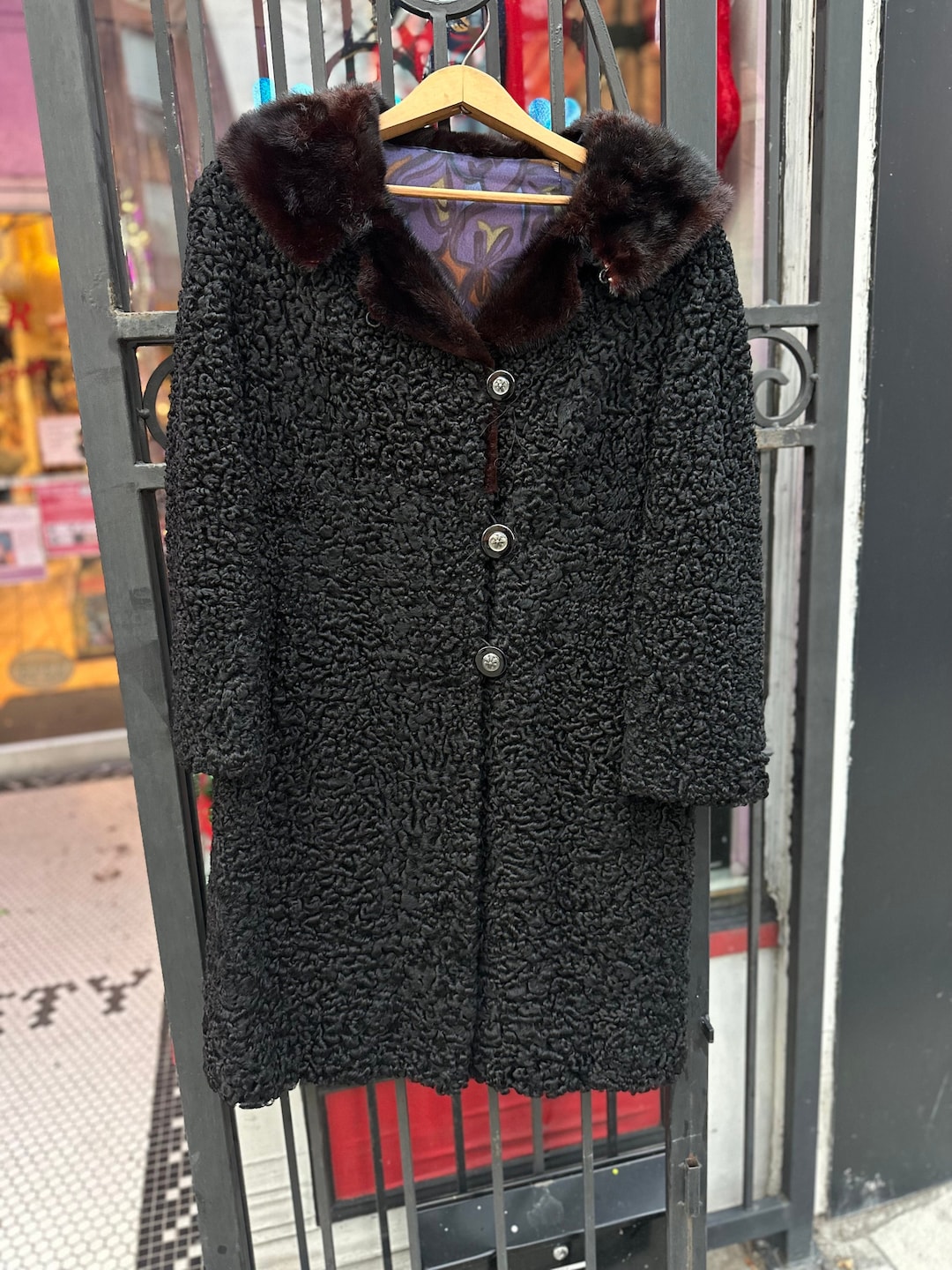 AMAZING Vintage PERSIAN Lamb FUR Coat W/ Mink Fur Collar by Weston Furs ...