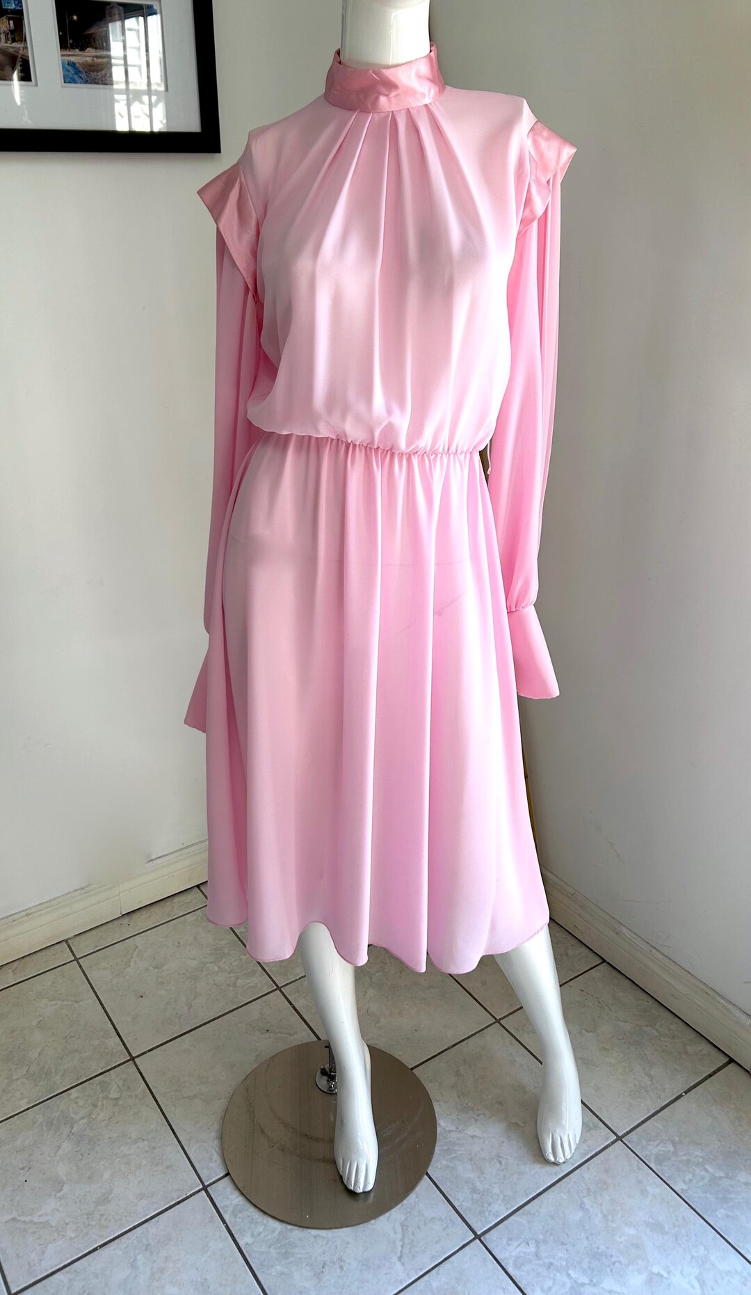 Vintage TOTALLY 1980s Pretty PINK POOFY Sleeved Dress Size Small - Etsy