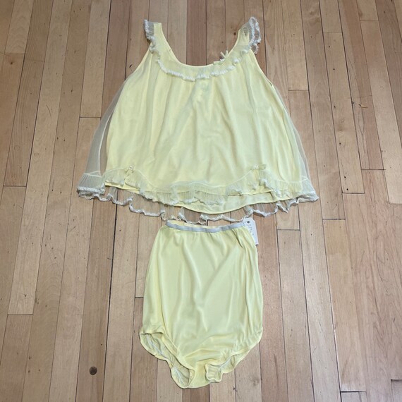 70'S BABYDOLL groovy SUNSHINE yellow Two Pieces Size … - Gem