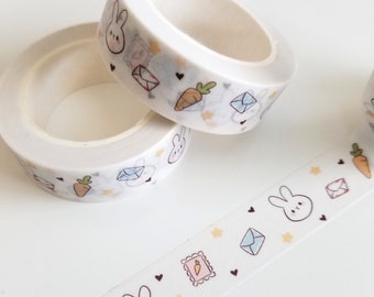 Bunny Rabbit Washi Tape Rabbits Masking Decorative Tape - Etsy