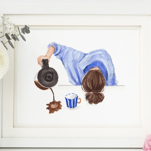 Coffee Lover Print Art Coffee Printable Coffee Illustration - Etsy