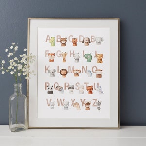 Watercolor Animal Alphabet Printable, ABC Poster for Kids Room ...