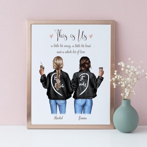 Custom Friends Prints, Best Friends Jacket Girls, Personalised Wall Art ...